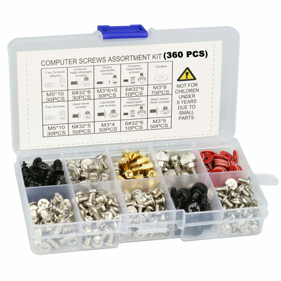 GetUSCart- 360PCS Personal Computer Screws Standoffs Assortment Kit for ...