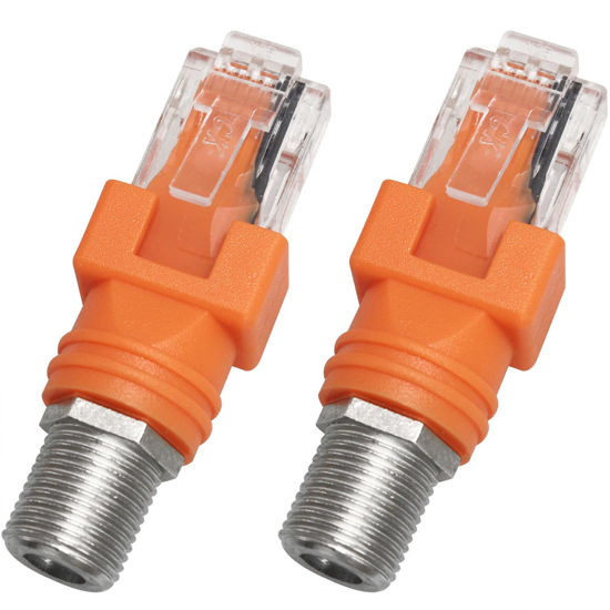 GetUSCart- LUORNG 2PCS RF to RJ45 Converter Adapter Coaxial Barrel ...