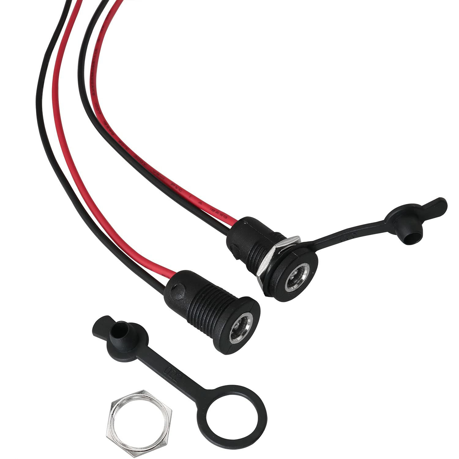 GetUSCart- LUORNG 5Pcs 10A DC-099 Power Jack Cord Socket Threaded Female Mount Connector Adapter ...