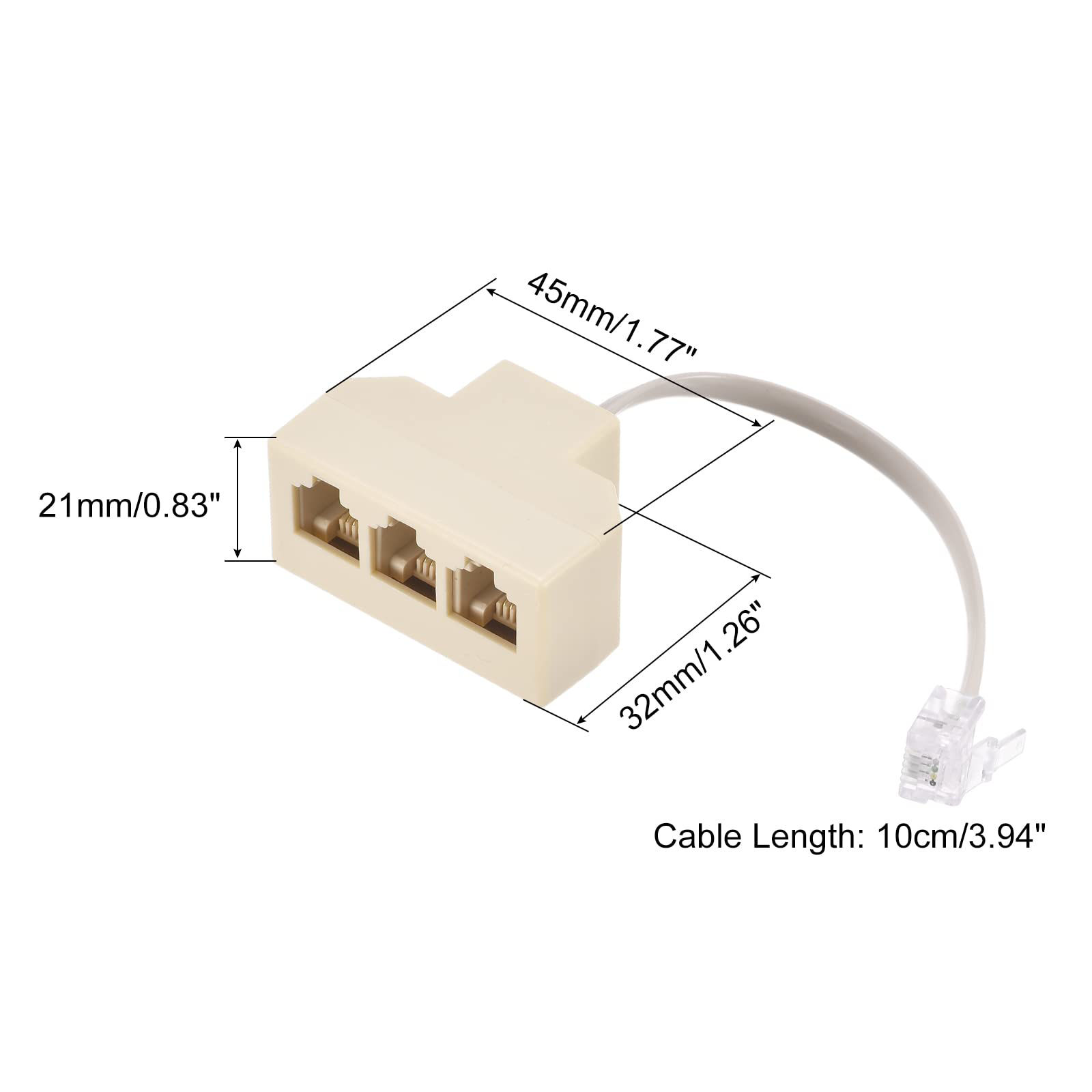 GetUSCart- MECCANIXITY Phone Jack Splitter 6P4C Male to 3 Female Way ...