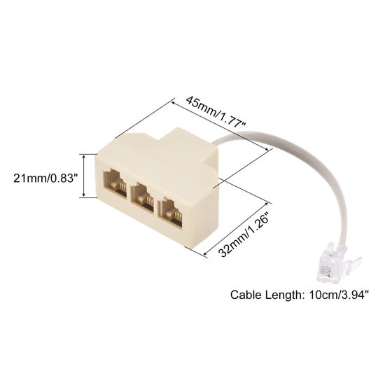 GetUSCart- MECCANIXITY Phone Jack Splitter 6P4C Male to 3 Female Way ...