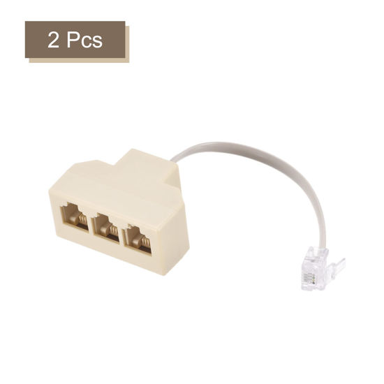 GetUSCart- MECCANIXITY Phone Jack Splitter 6P4C Male to 3 Female Way ...
