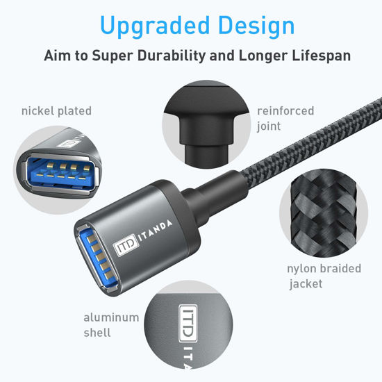 GetUSCart- ITD ITANDA 10FT USB Extension Cable USB 3.0 Extension Cord ...