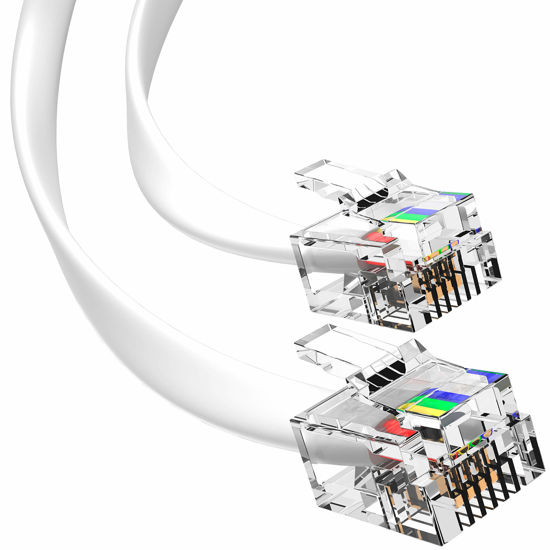 GetUSCart- G-PLUG 15FT RJ11 Cable Phone Cord for Landline & Telephone ...