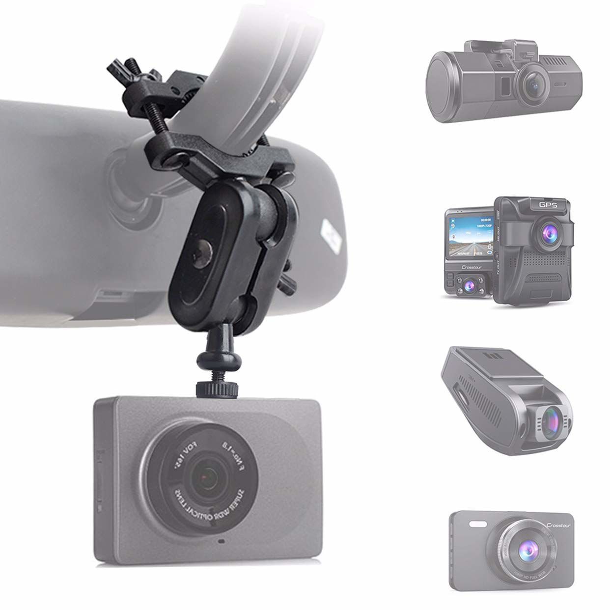 GetUSCart- Universal Dash Cam Mount Rear View Mirror Holder with 16 ...