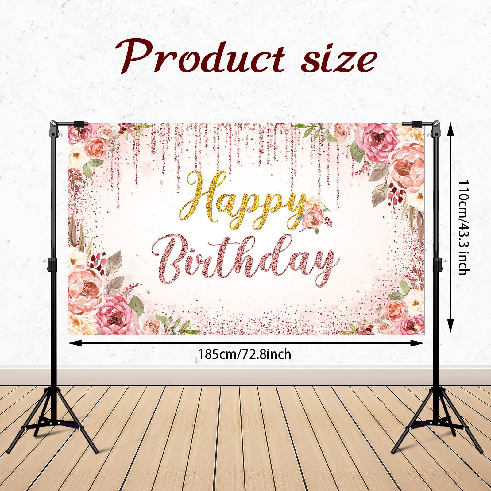 GetUSCart- Happy Birthday Backdrop Decorations for Women Background ...