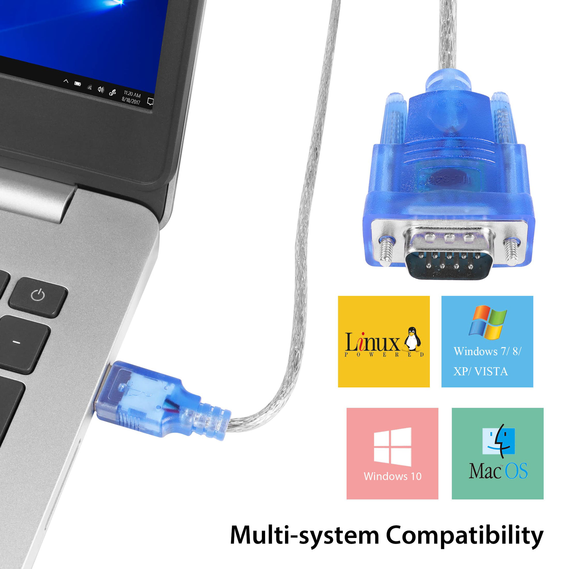 GetUSCart- YACSEJAO USB to Serial (9 Pin) Adapter DB9 Male RS-232 to ...