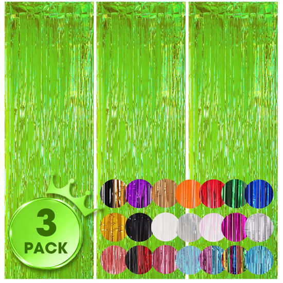 GetUSCart- Voircoloria 3 Pack 3.3x8.2 Feet Neon Green Foil Fringe ...