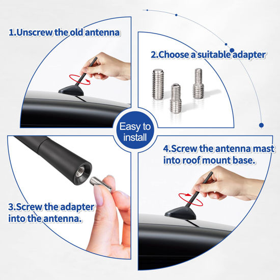 GetUSCart- Eightwood Universal Vehicle Radio Antenna 6.9 inch, Flexible ...