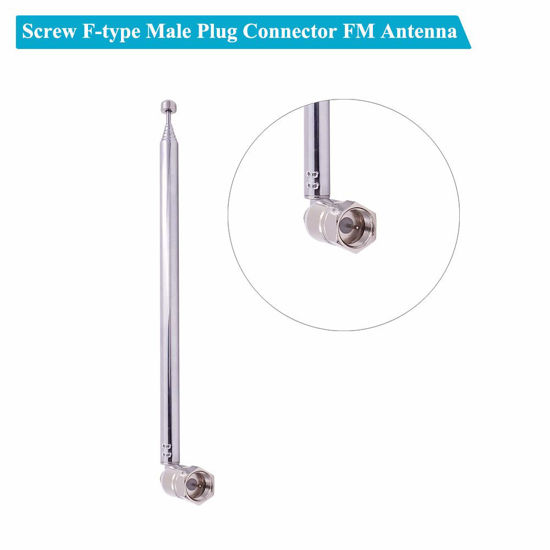 GetUSCart- Fancasee (2 Pack) FM Antenna Telescopic 75 Ohm Screw F Type ...