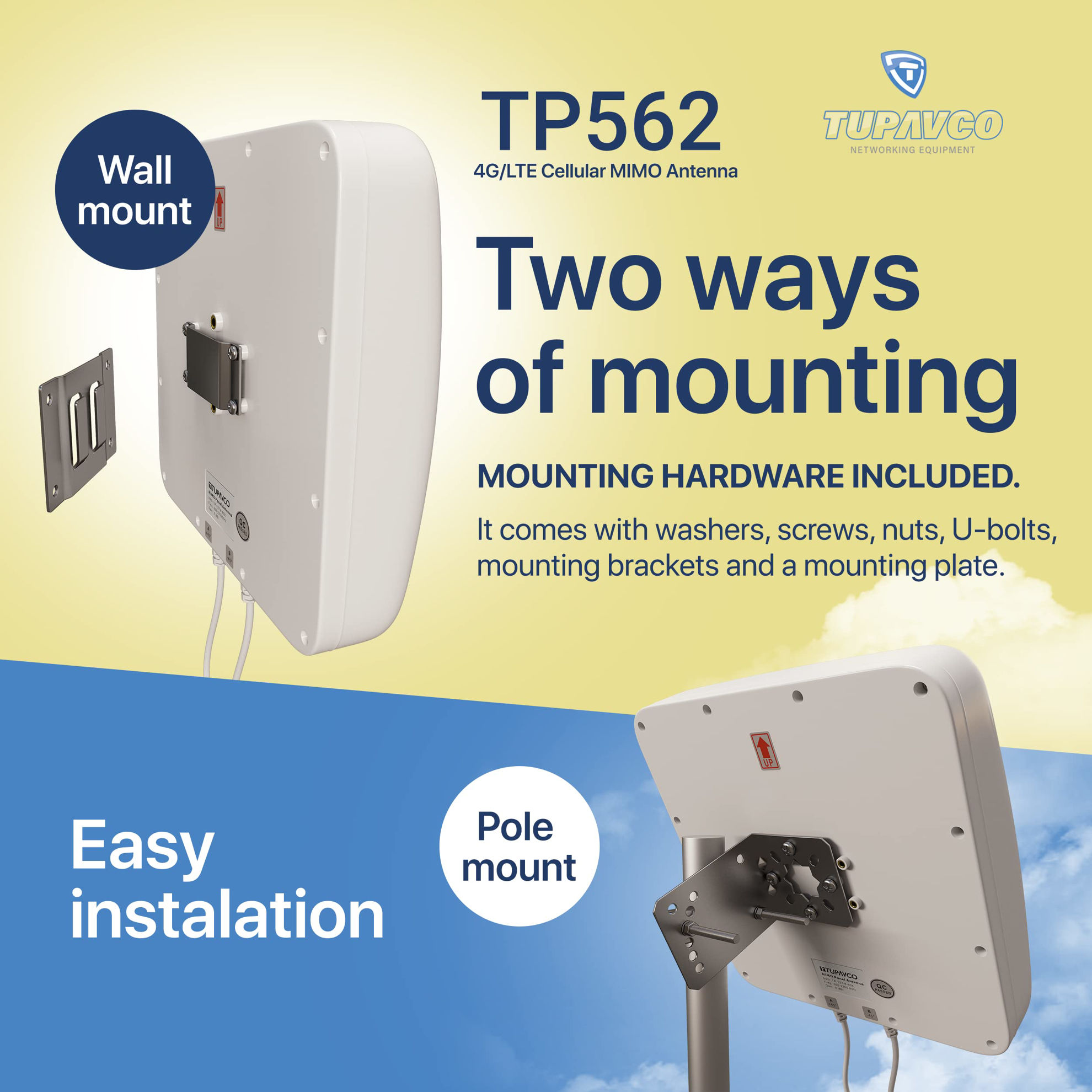 GetUSCart- 4G/LTE Cellular MIMO Antenna - 9dBi X-POL (±45°) Cross ...