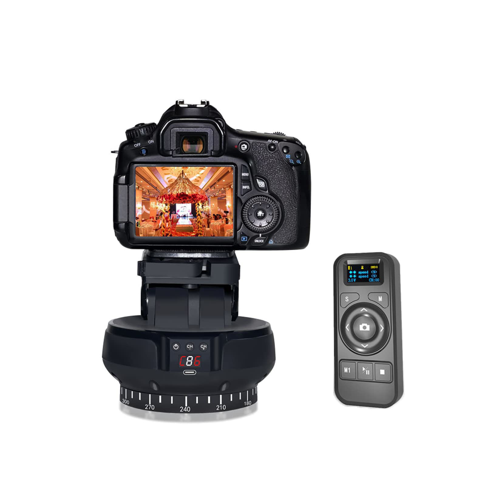 GetUSCart- Motorized Pan Tilt Head, 360° Rotation Motorized Panoramic ...