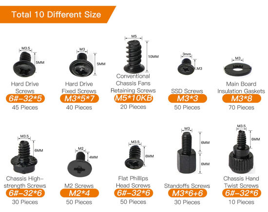Getuscart 400pcs Motherboard Standoffs Computer Screws Assortment Kit