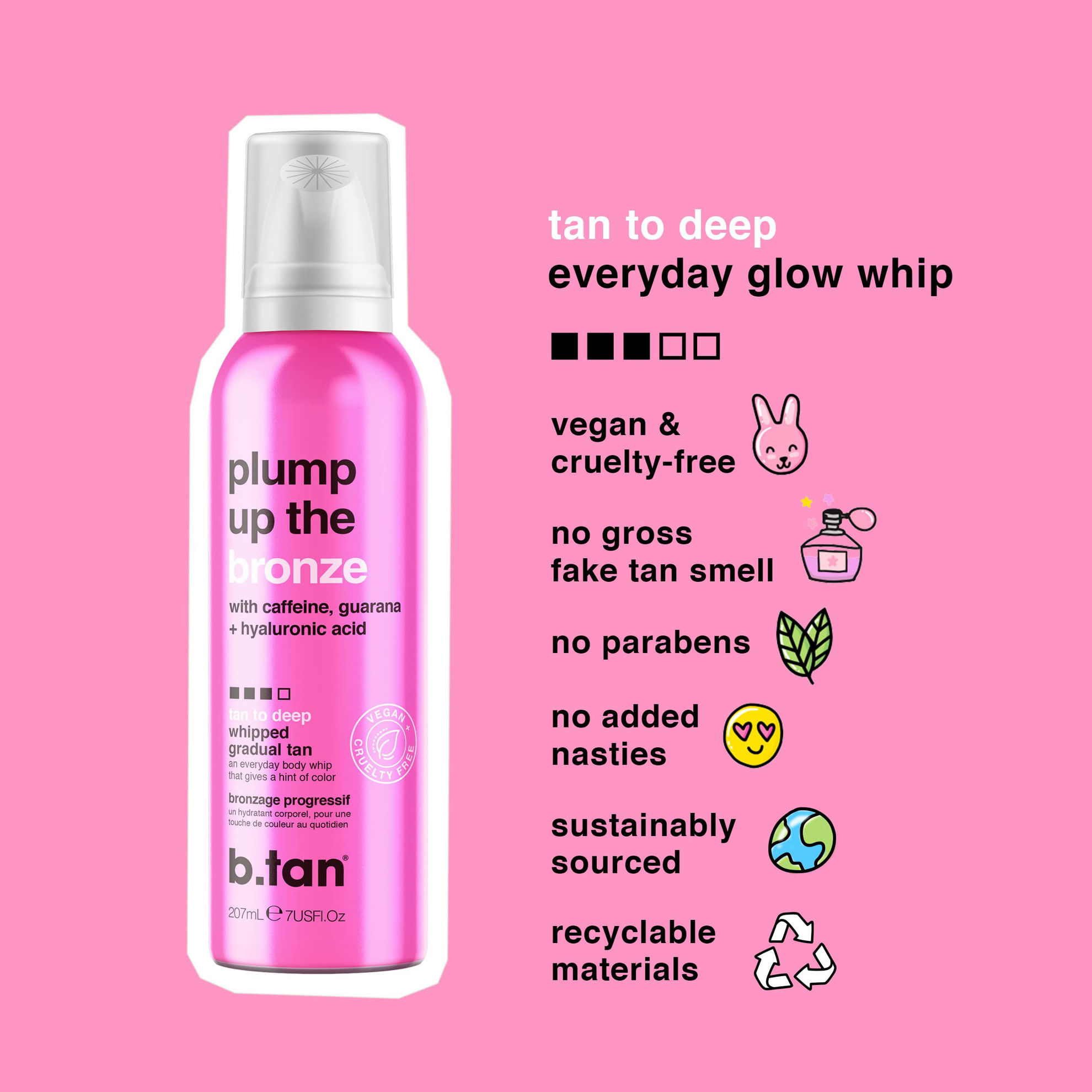 GetUSCart- b.tan Dark Gradual Self Tanner Whip | Plump Up the Bronze ...
