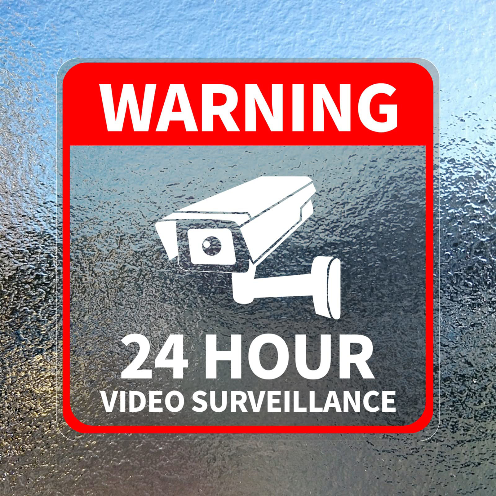 GetUSCart- Video Surveillance Sticker Vinyl 6 x 6 Inch 24 Hour CCTV ...