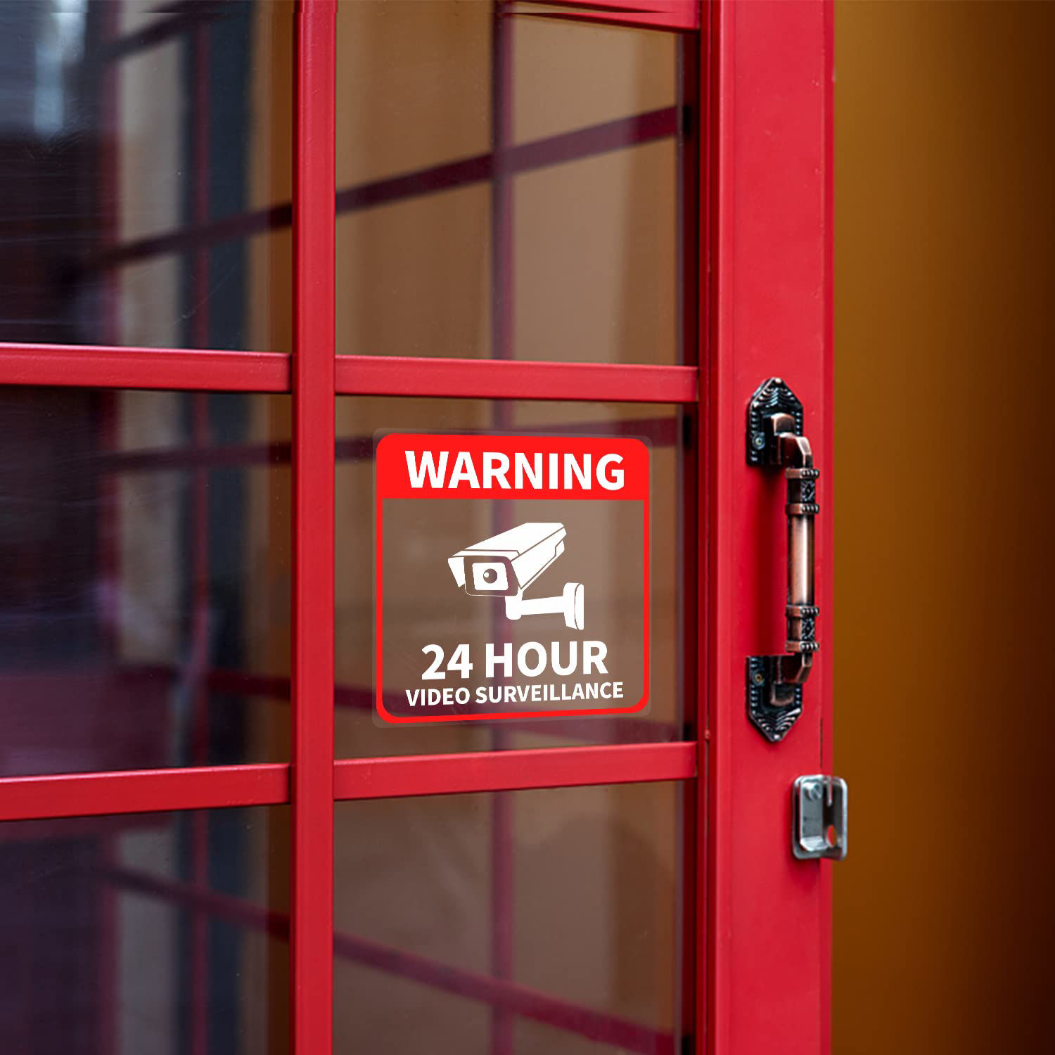 GetUSCart- Video Surveillance Sticker Vinyl 6 x 6 Inch 24 Hour CCTV ...