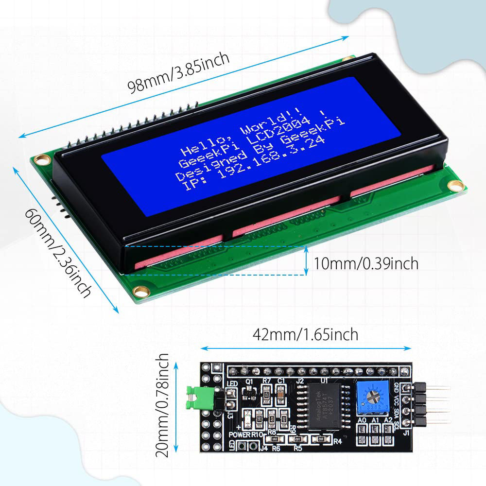 GetUSCart- GeeekPi IIC I2C TWI Serial LCD 2004 20x4 Display Module with ... GetUSCart- GeeekPi IIC I2C TWI Serial LCD 2004 20x4 Display Module with ...