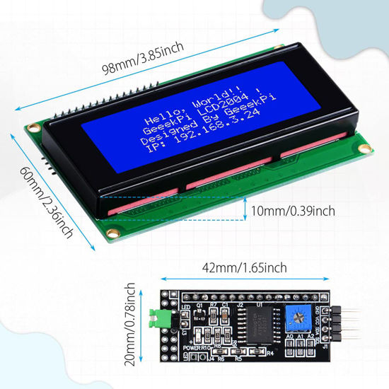 GetUSCart- GeeekPi IIC I2C TWI Serial LCD 2004 20x4 Display Module with ... GetUSCart- GeeekPi IIC I2C TWI Serial LCD 2004 20x4 Display Module with ...