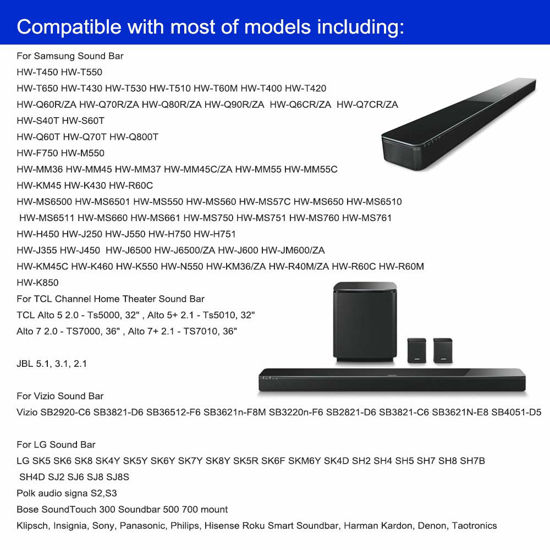 GetUSCart- Suixing Universal Sound Bar Mounts Wall Mount Kit Soundbar ...