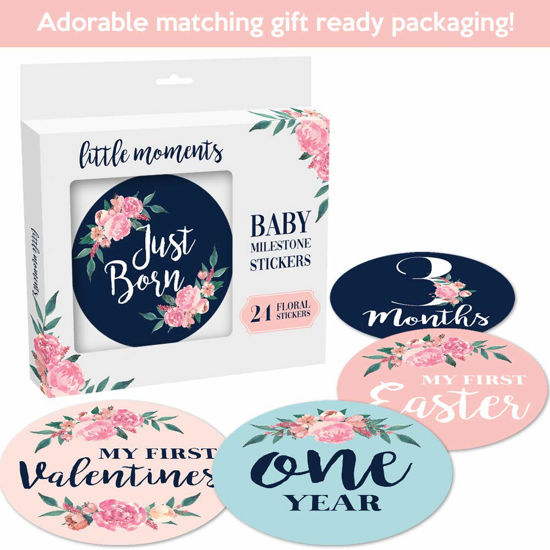 GetUSCart- Baby Monthly Stickers | Floral Baby Milestone Stickers ...