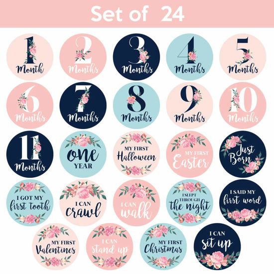 GetUSCart- Baby Monthly Stickers | Floral Baby Milestone Stickers ...