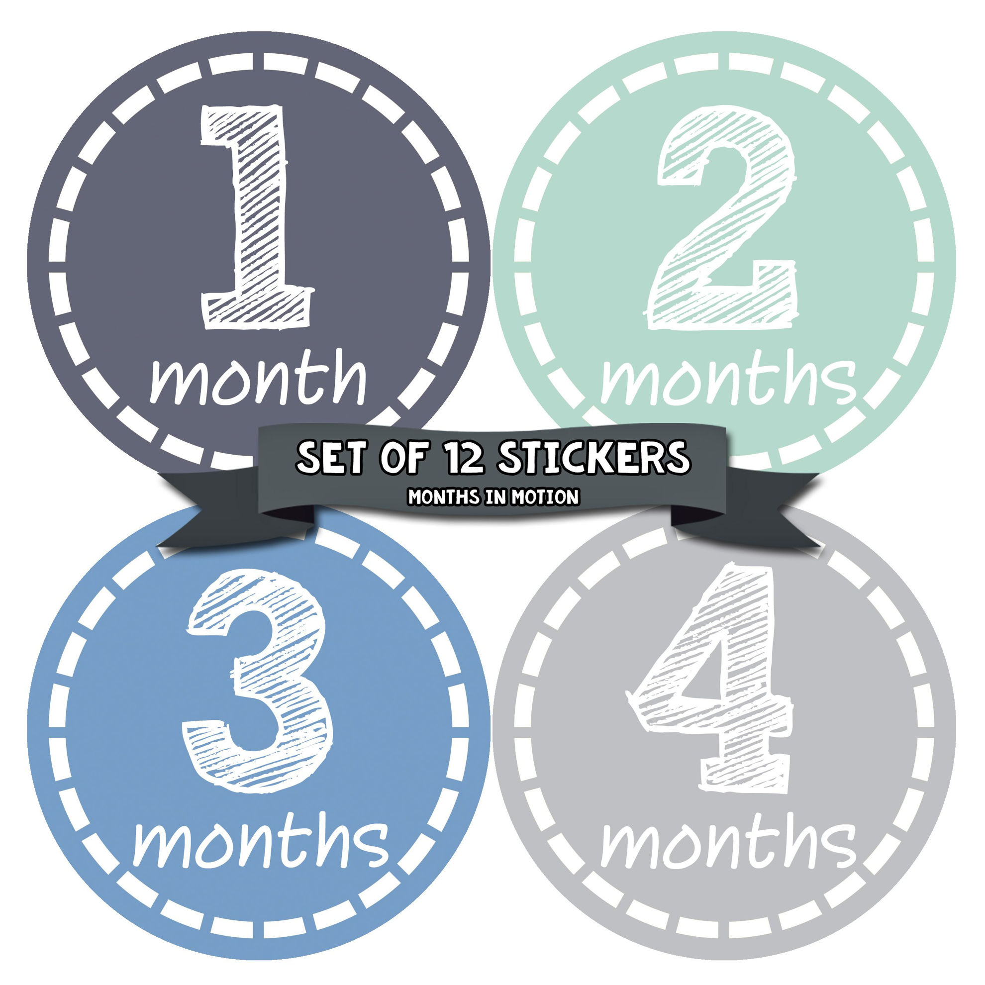GetUSCart- Months in Motion Baby Monthly Stickers - Baby Milestone ...