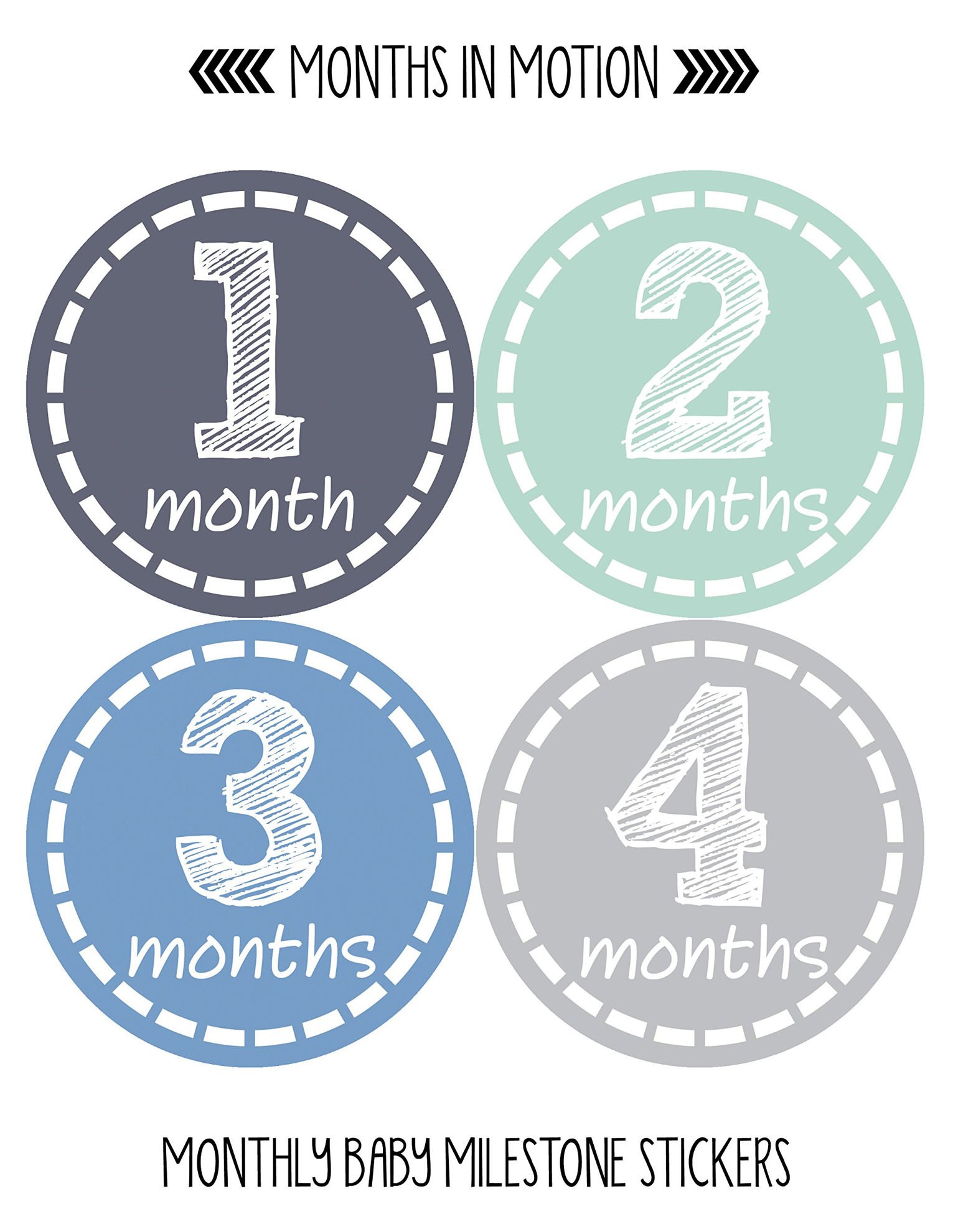 GetUSCart- Months in Motion Baby Monthly Stickers - Baby Milestone ...