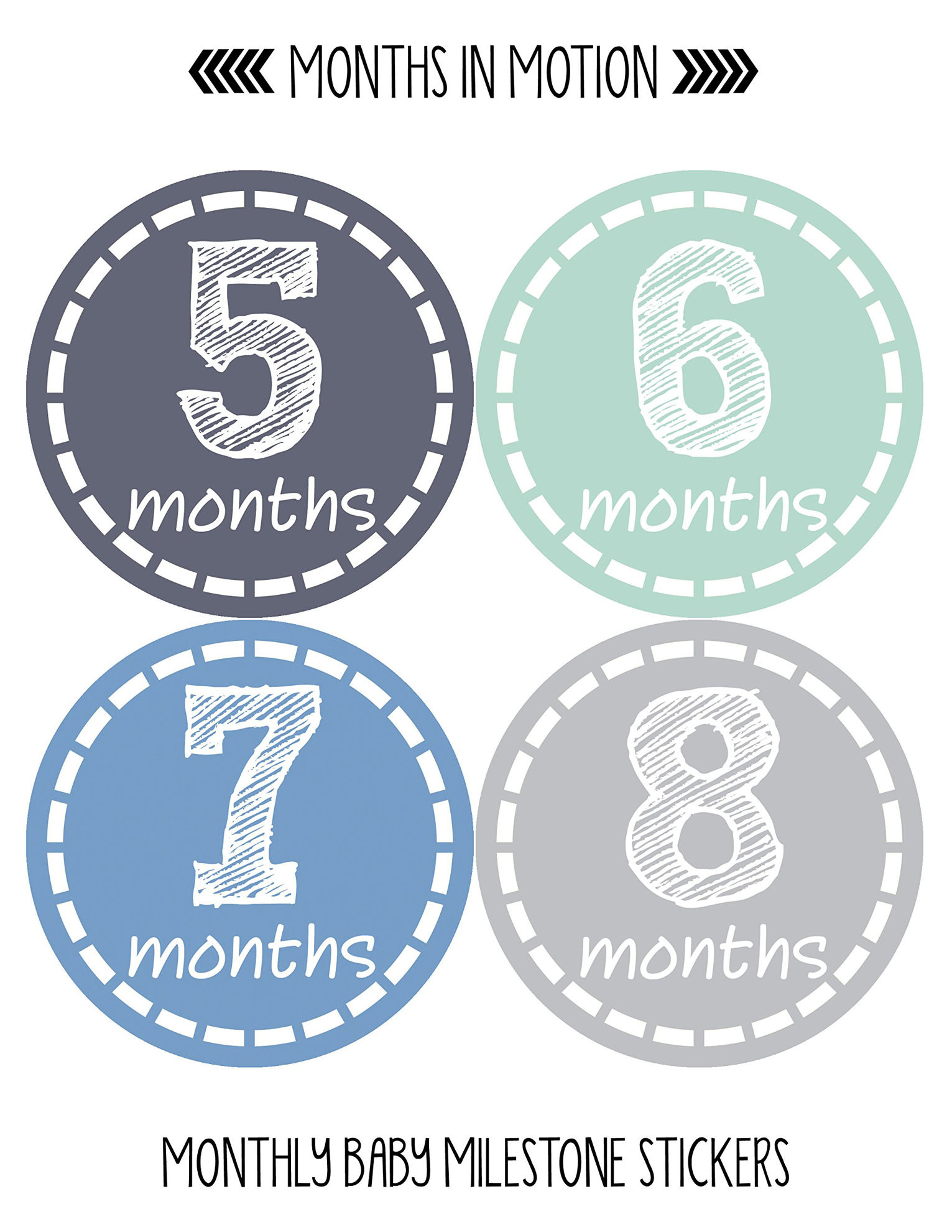 GetUSCart- Months in Motion Baby Monthly Stickers - Baby Milestone ...