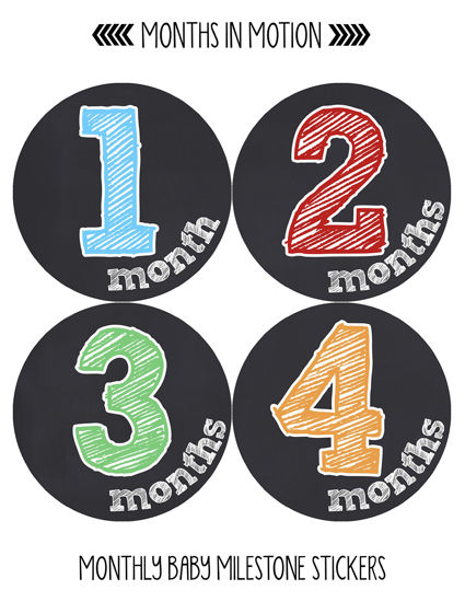 GetUSCart- Months In Motion Gender Neutral Baby Month Stickers ...