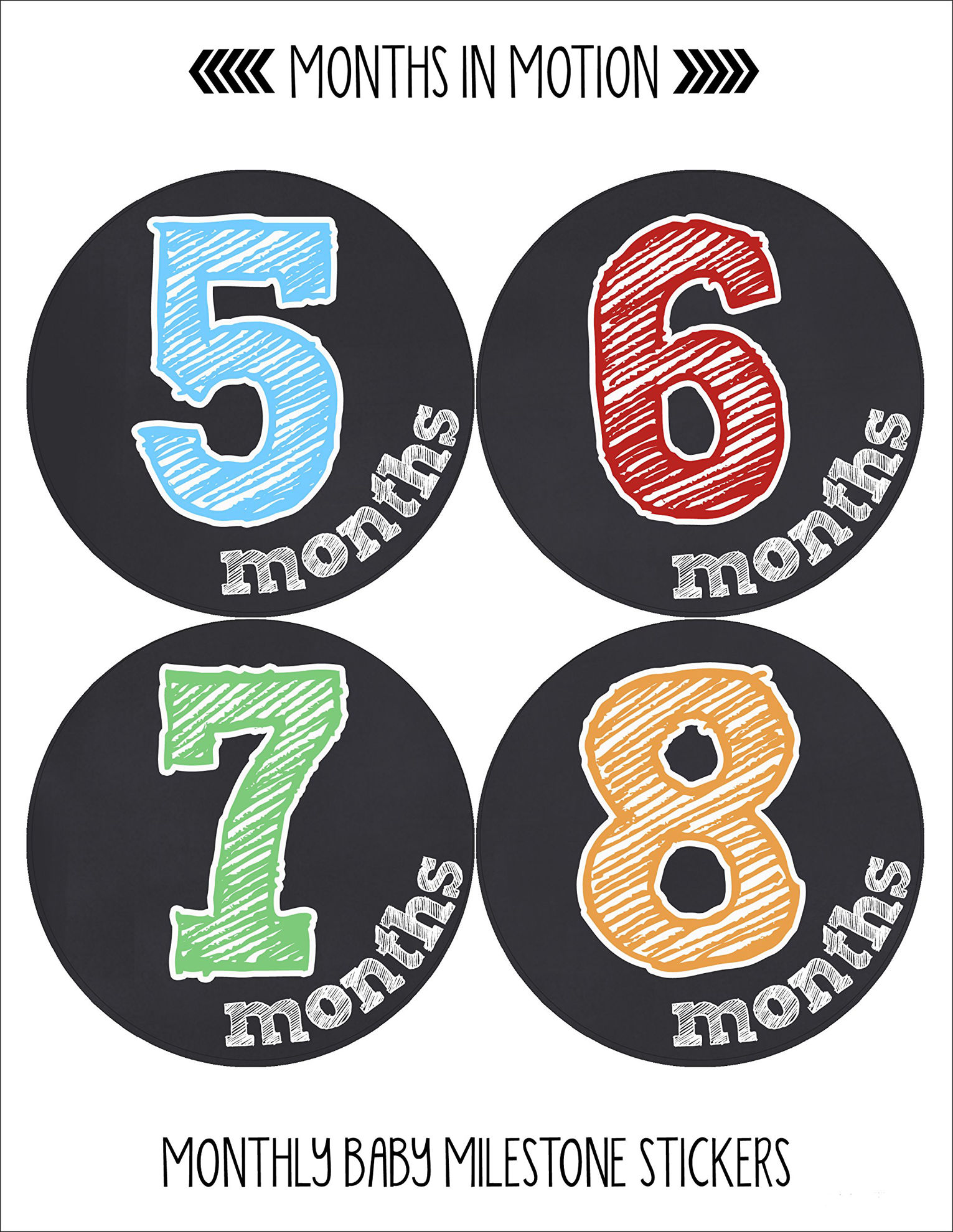 GetUSCart- Months In Motion Gender Neutral Baby Month Stickers ...