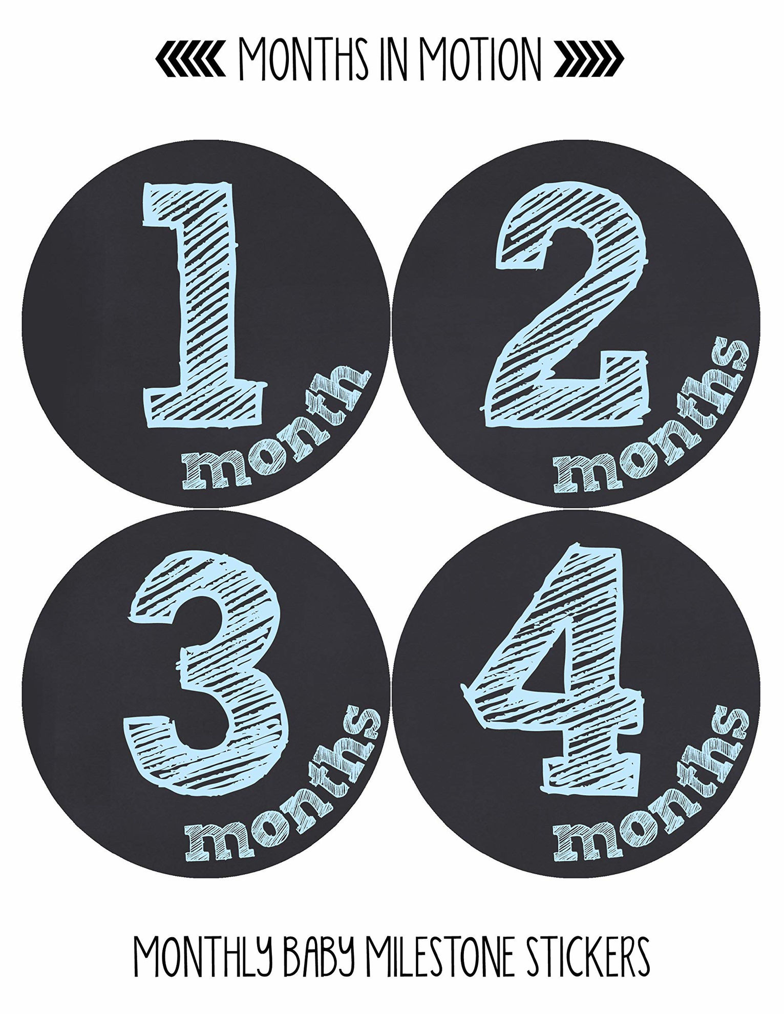 GetUSCart- Months In Motion Monthly Baby Milestone Stickers for Boy ...