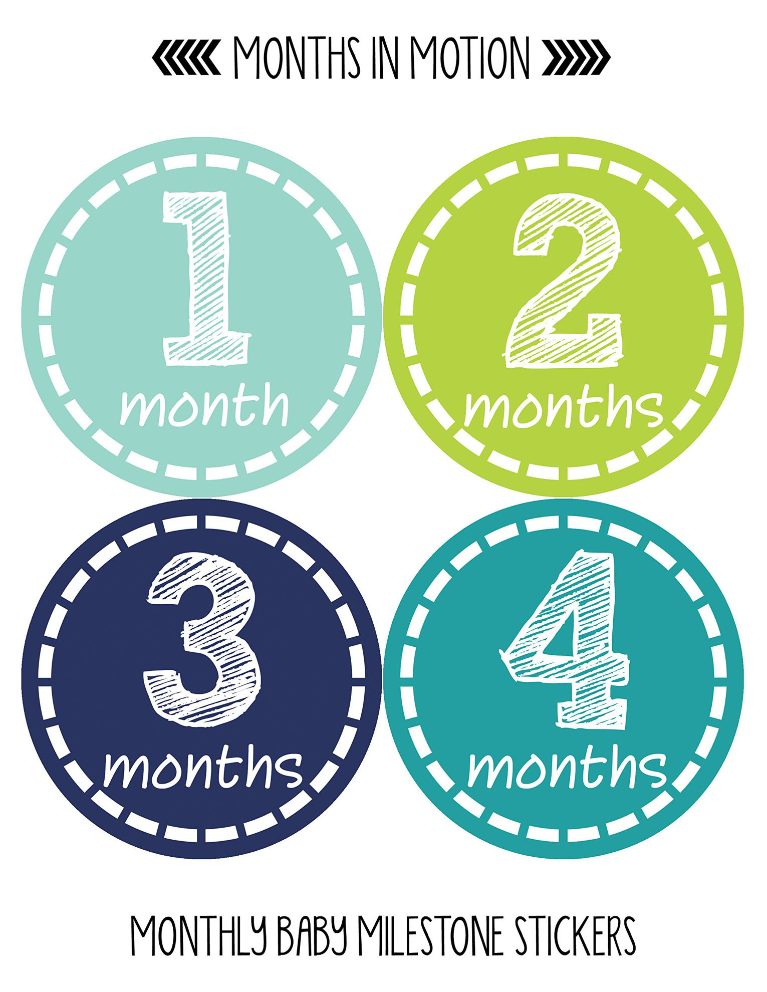 GetUSCart- Months in Motion Baby Monthly Stickers - Baby Milestone ...
