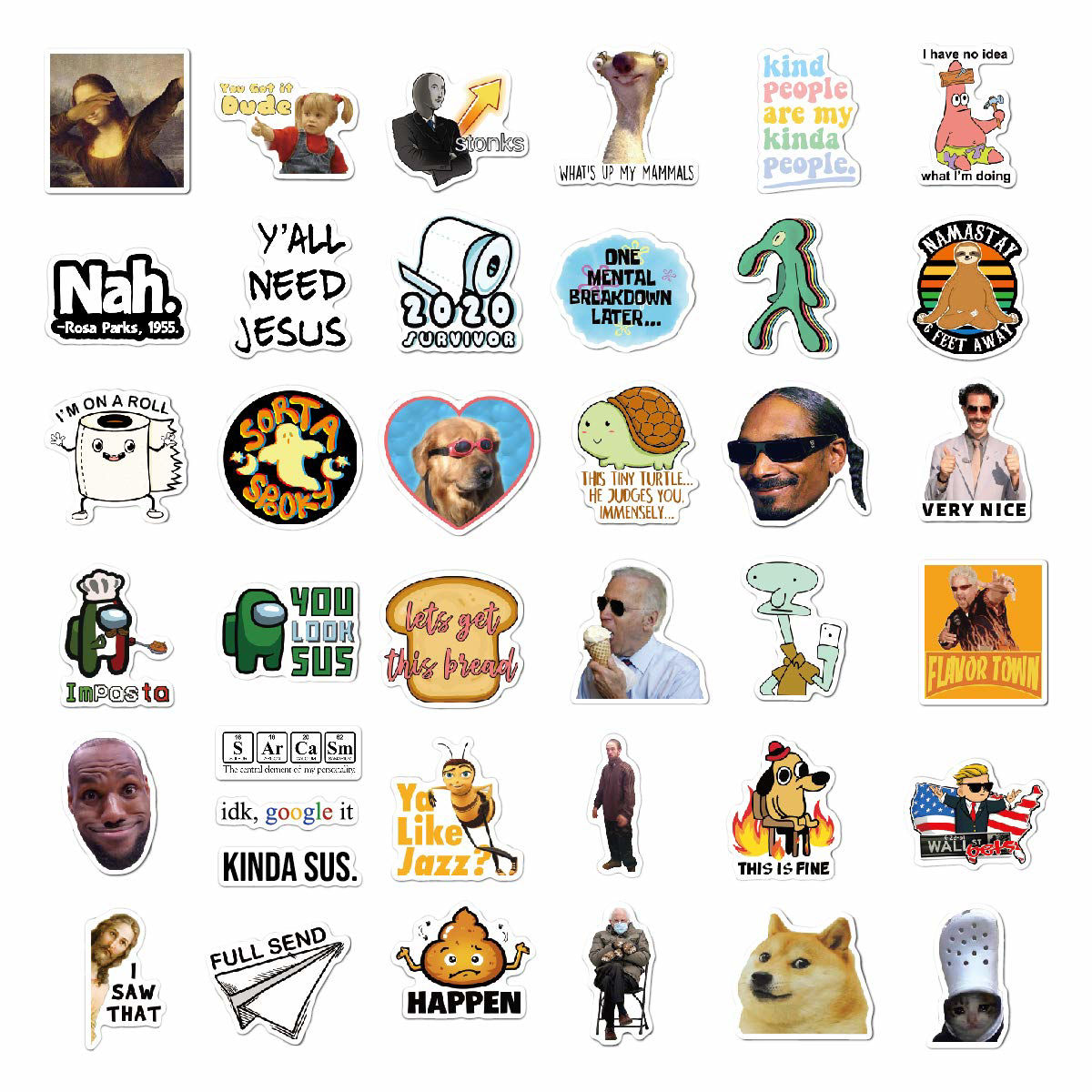 GetUSCart- 156pcs Funny Meme Vinyl Stickers Pack, Vine Stickers for ...