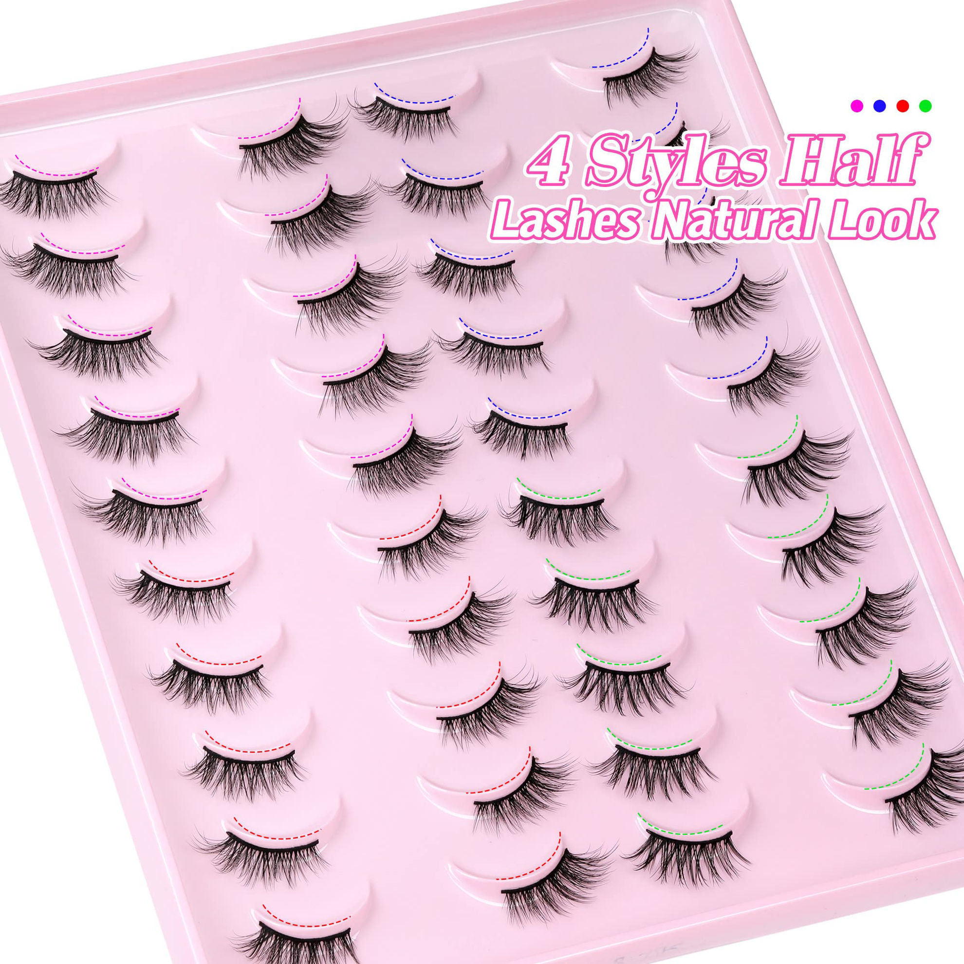 GetUSCart- Half Lashes Natural Look Fluffy False Eyelashes Wispy 4 ...