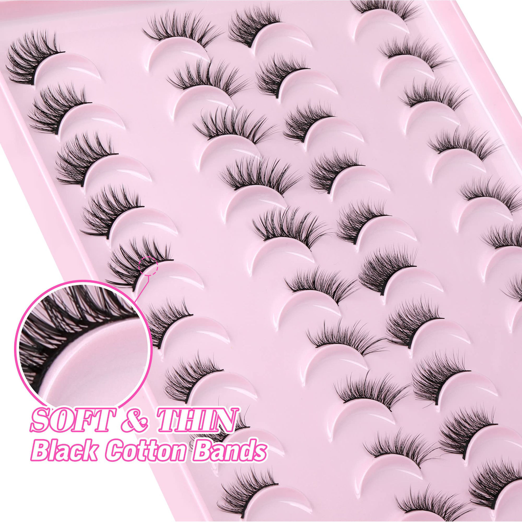 GetUSCart- Half Lashes Natural Look Fluffy False Eyelashes Wispy 4 ...