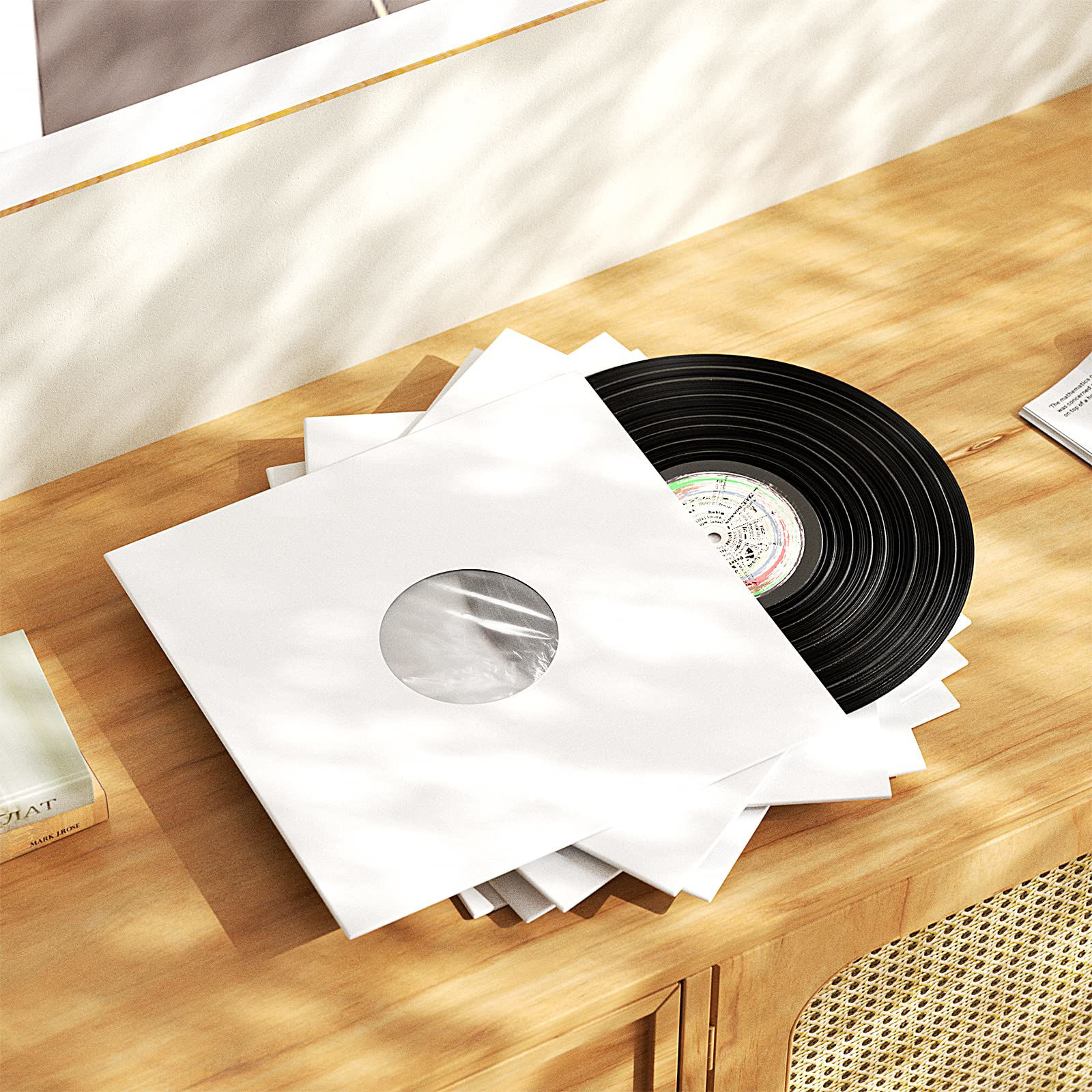 GetUSCart- GUDGI Vinyl Inner Sleeve 12 Inch Paper 10pcs, Made Of Acid ...