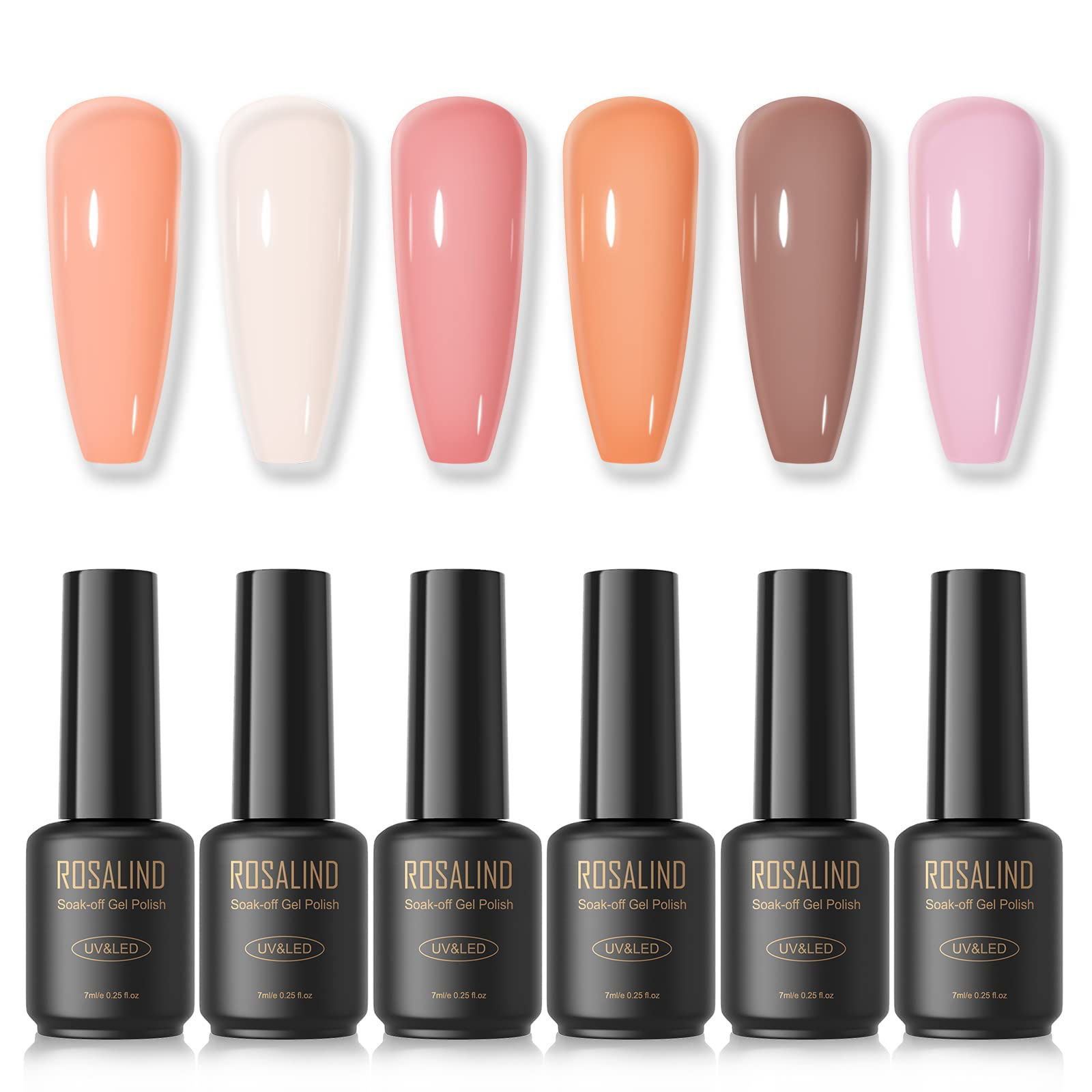 Getuscart Rosalind Jelly Nude Pink Gel Nail Polish Set White Nude Gel 2550