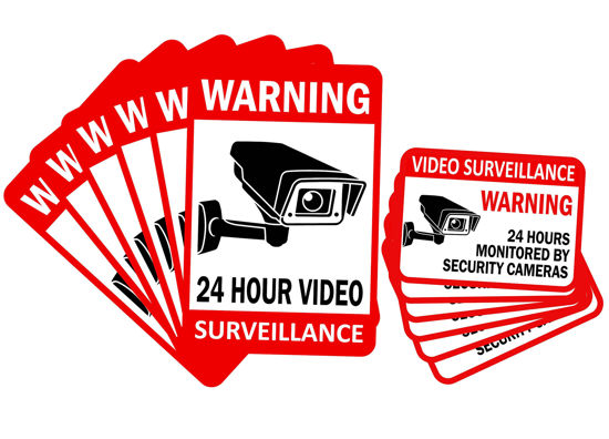 GetUSCart- 12-Pack Video Surveillance Sign (6-pack 6"x4" & 6-pack 3.5 ...