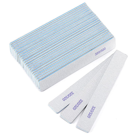 Getuscart 25 Count Nail Files For Natural Nails 320 Grit Fine Grit