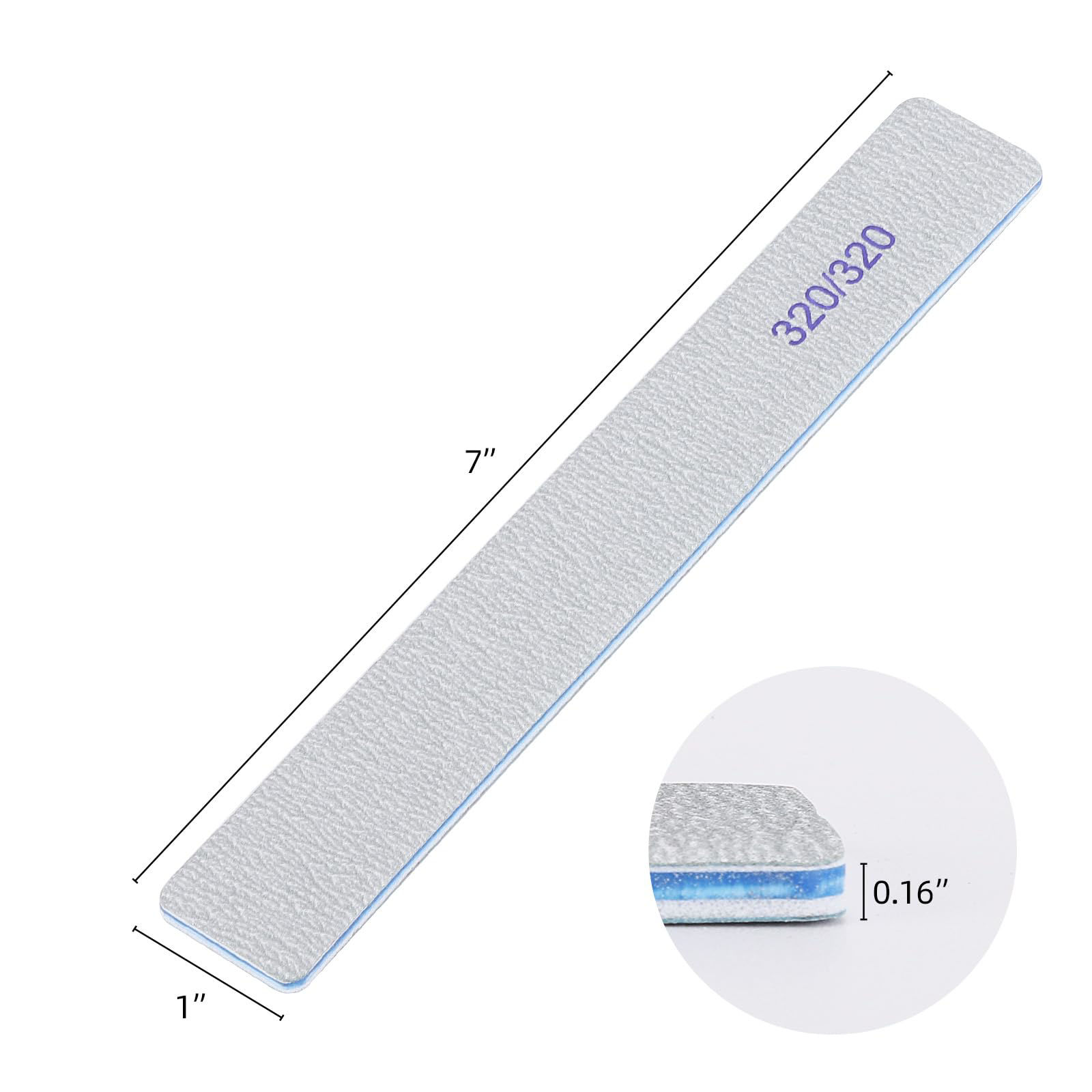 GetUSCart- 25 Count Nail Files for Natural Nails 320 Grit Fine Grit ...