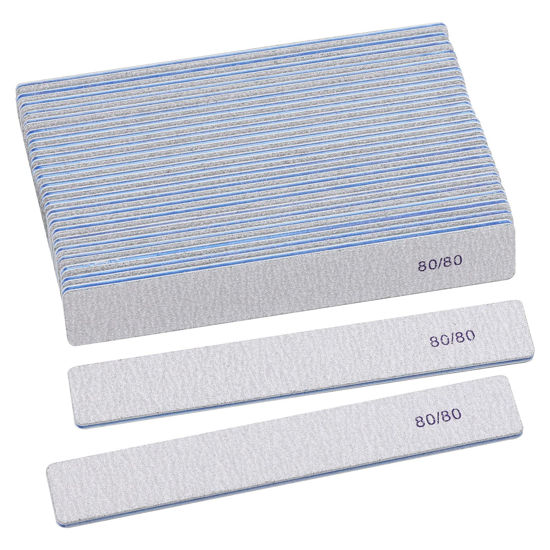 GetUSCart- 25 Count 80 Grit Rectangle Nail Files for Acrylic Nails ...