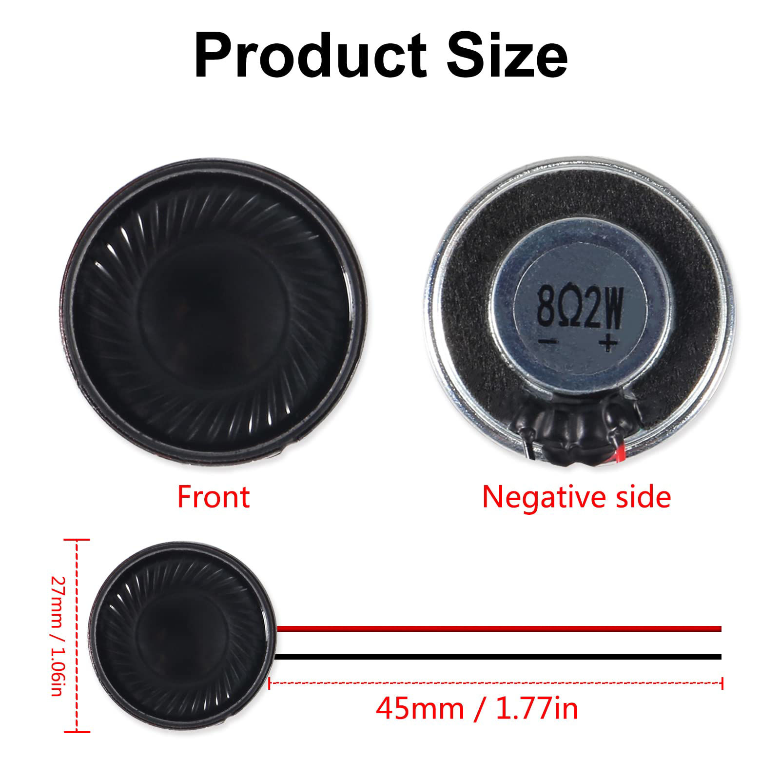 GetUSCart- AITIAO 10Pcs 2W 8 Ohm Mini Speakers Metal Shell Round ...