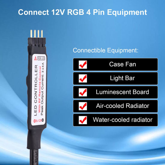 GetUSCart- DS RGB Case Fans Controller Kit with 17Key Remote, Connect ...