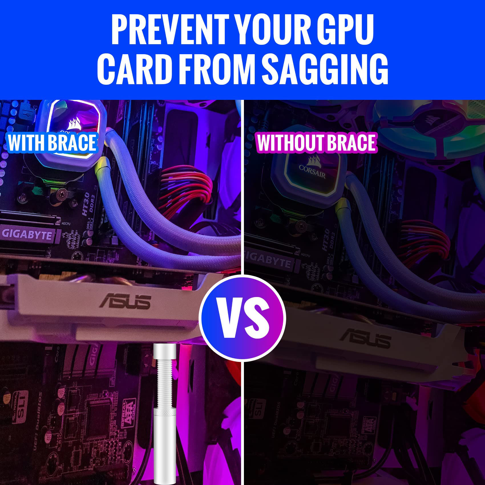 GetUSCart- Aivalas GPU Support Bracket, Graphics Video Card Brace with ...