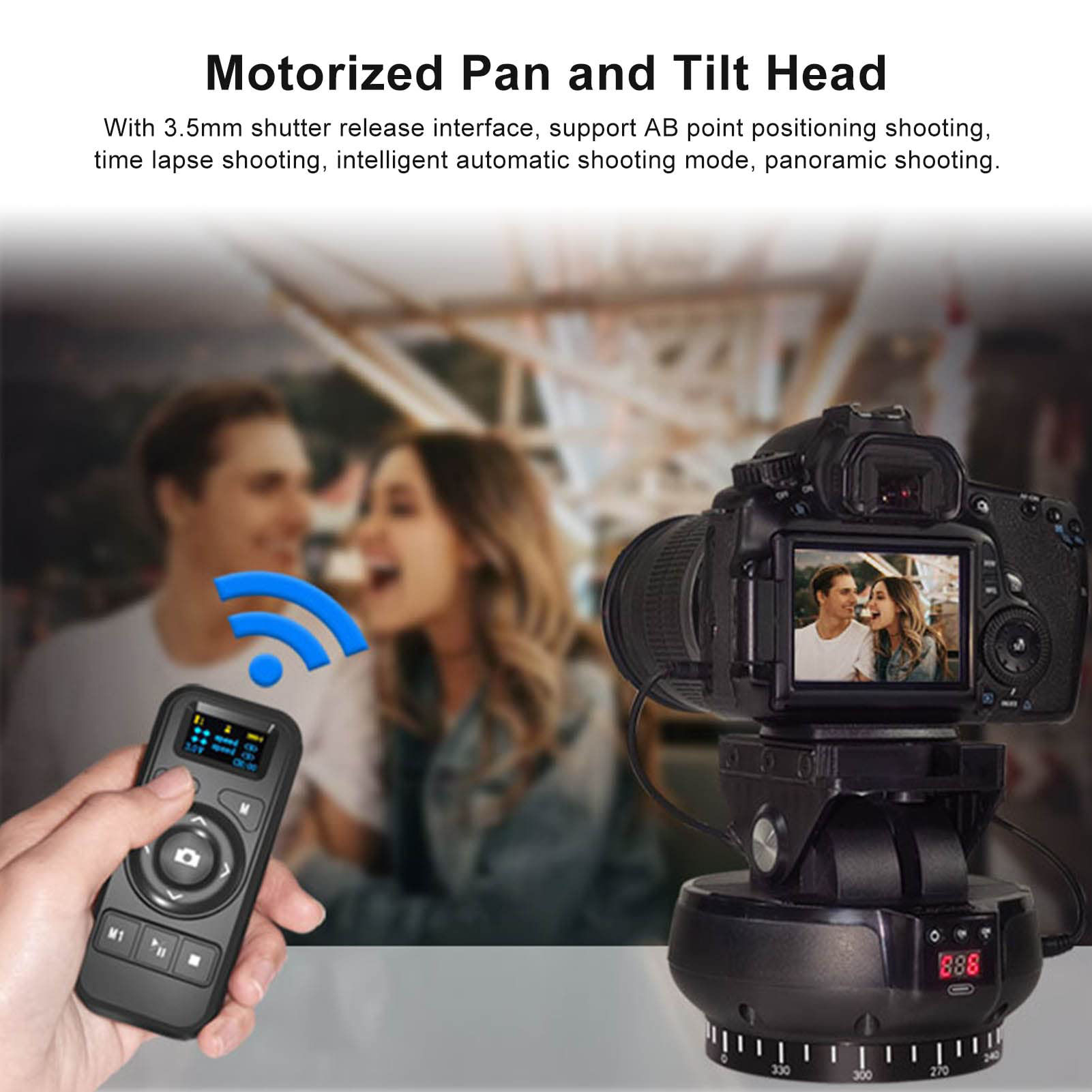 GetUSCart- Motorized Pan Tilt Head, 100m Wireless Control, 360 Degree ...