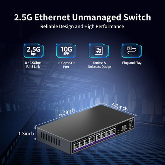 GetUSCart- 8 Port 2.5G Ethernet Switch 10G SFP Uplink, NICGIGA ...