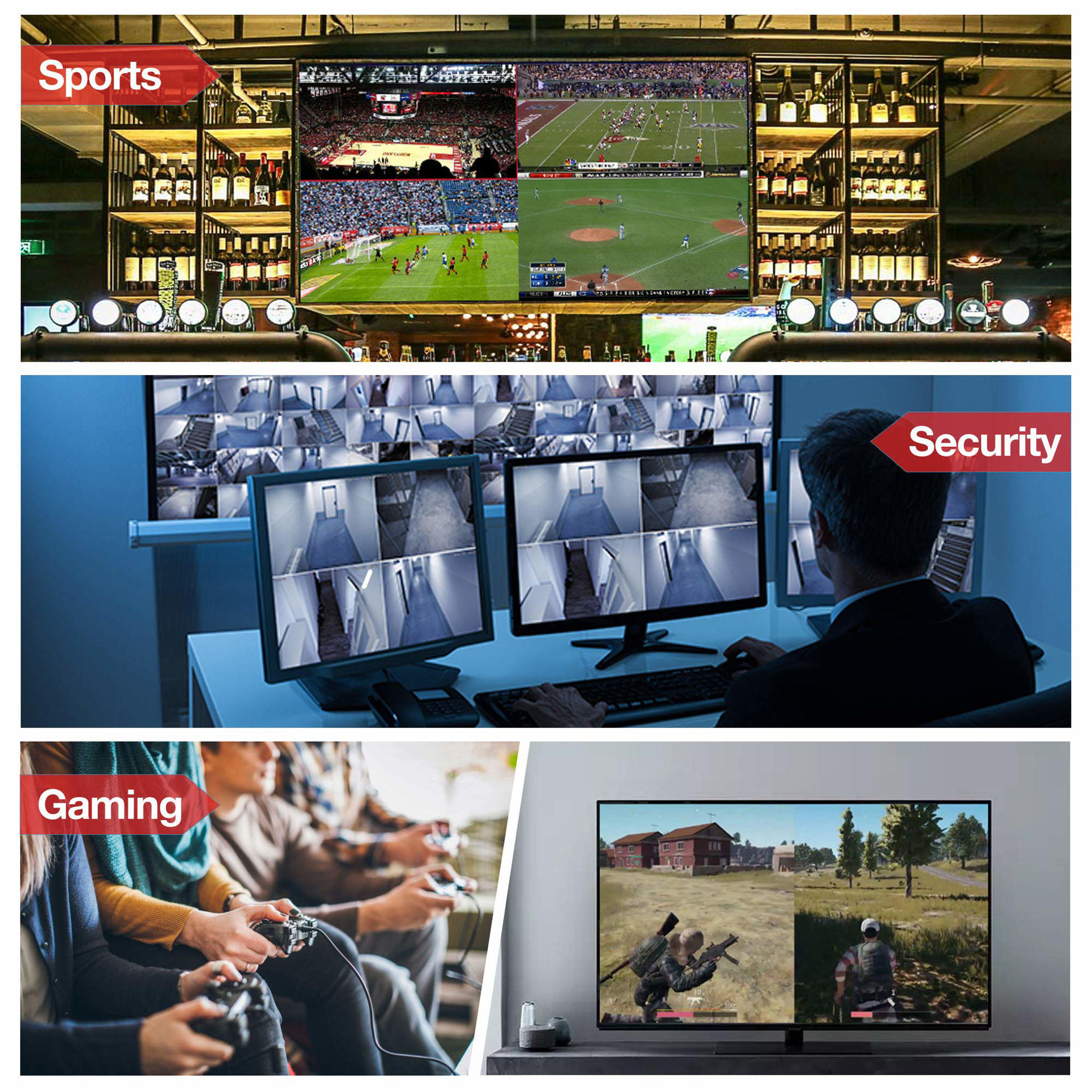 GetUSCart- Expert Connect 4 Ports Quad HDMI Multi-Viewer/Screen Divider ...