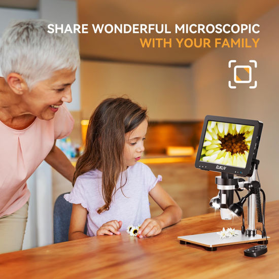GetUSCart- Elikliv EDM9 7'' LCD Digital Microscope 1200X, 1080P Coin ...