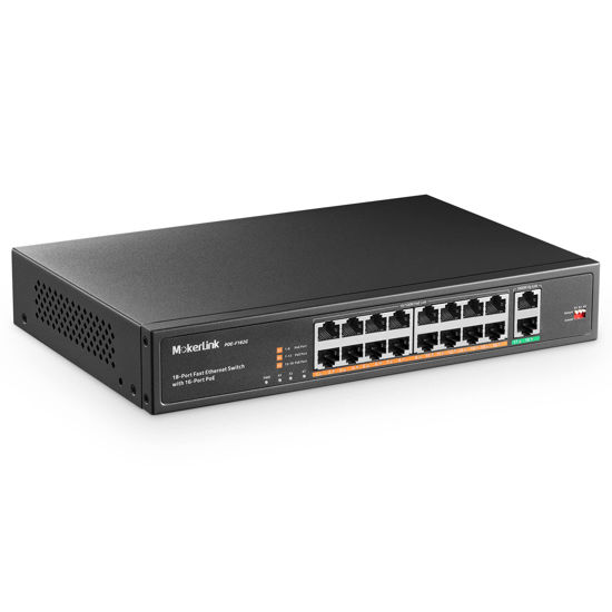 GetUSCart- MokerLink 16 Port PoE Switch with 2 Gigabit Uplink Ethernet ...