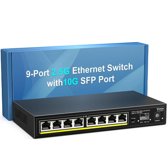 GetUSCart- 8 Port 2.5G Unmanaged Ethernet Switch with 10G SFP, VIMIN 8 ...